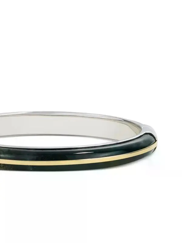 BY PARIAH 14ct Gold And Sterling Green Agate Bangle