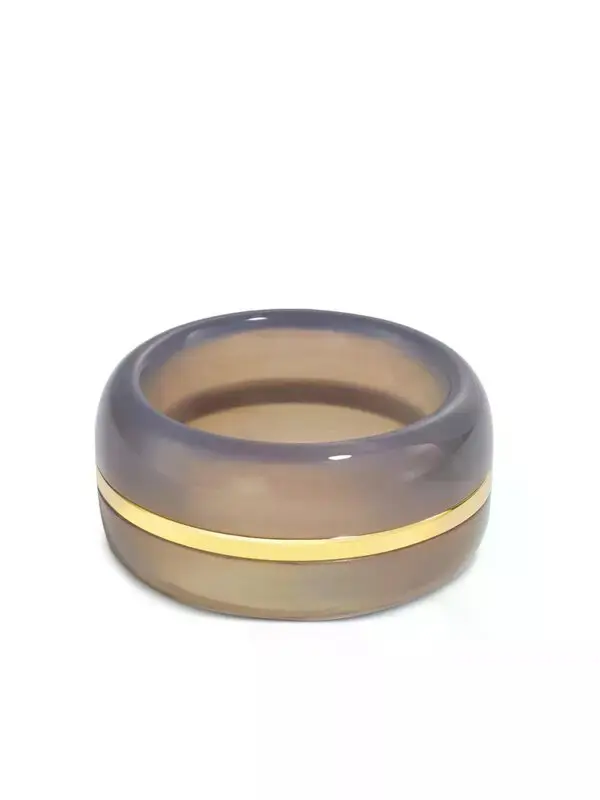 BY PARIAH 14ct Gold Agate Ring - Grey