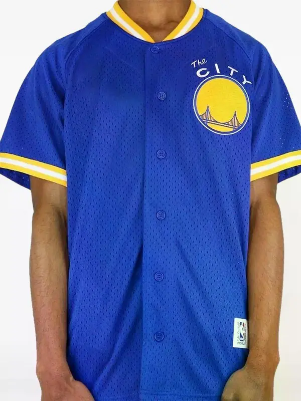 Mitchell & Ness Buttoned T-shirt - Blue