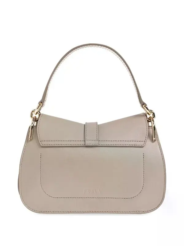 Furla Mini Flow Buckle Leather Tote - Grey