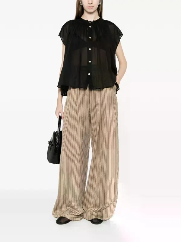 FORTE_FORTE Gathered-detail Blouse - Black