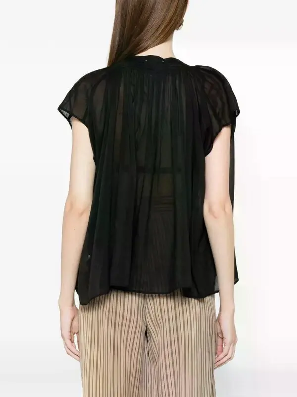 FORTE_FORTE Gathered-detail Blouse - Black