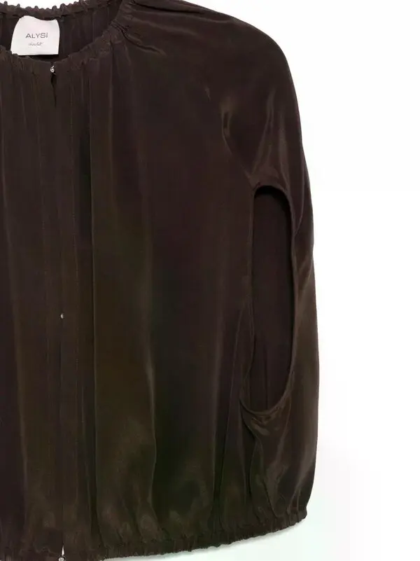 ALYSI Silk Cut-out Cape - Brown