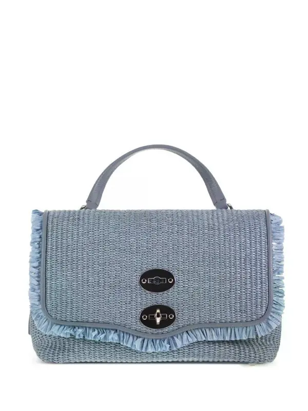 ZANELLATO Postina Raffia Tote Bag - Blue