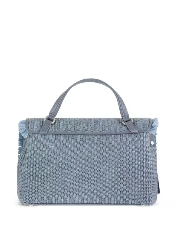 ZANELLATO Postina Raffia Tote Bag - Blue