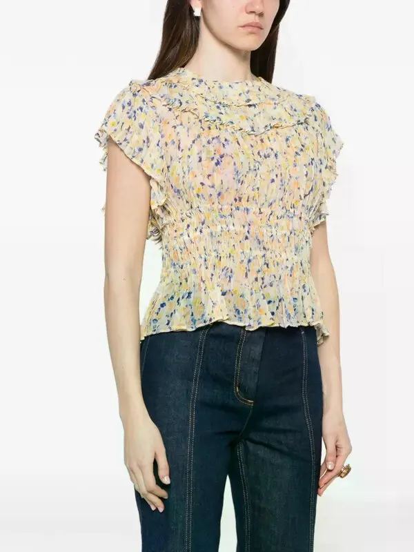 Ulla Johnson Athene Floral-print Blouse - Neutrals
