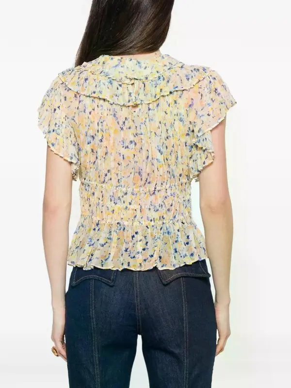 Ulla Johnson Athene Floral-print Blouse - Neutrals