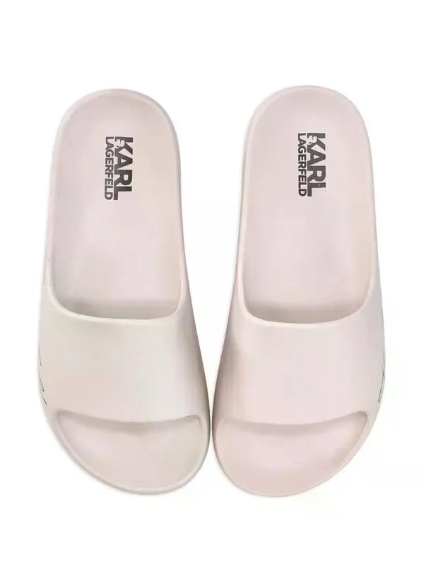 Karl Lagerfeld Logo-print Flat Slides - Neutrals