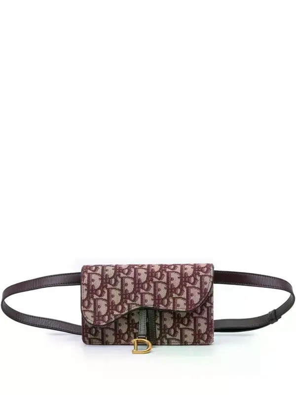 Dior Oblique Canvas Saddle Belt Bag - Red