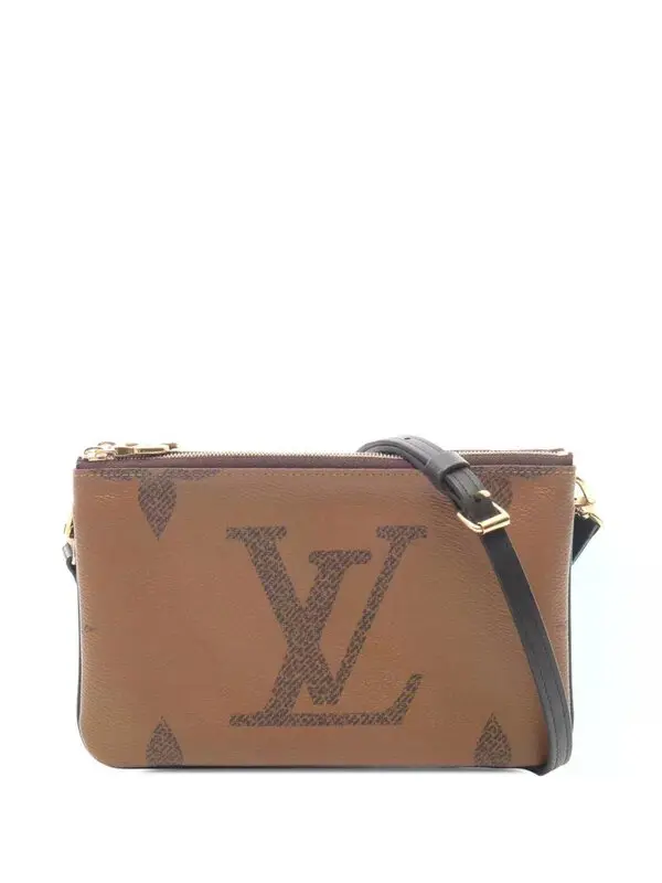 LOUIS VUITTON 2020 Monogram Giant Reverse Double Zip Pochette