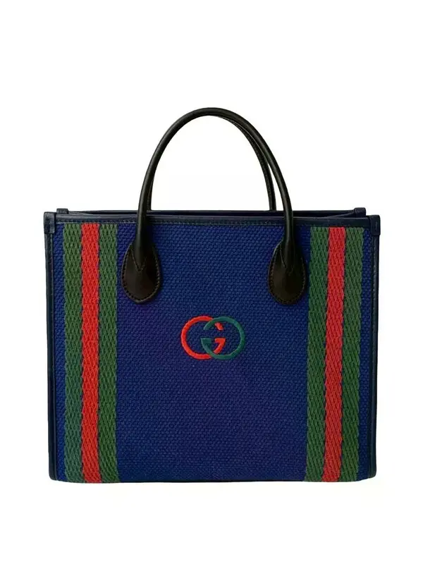 Gucci Canvas Interlocking G Satchel - Blue