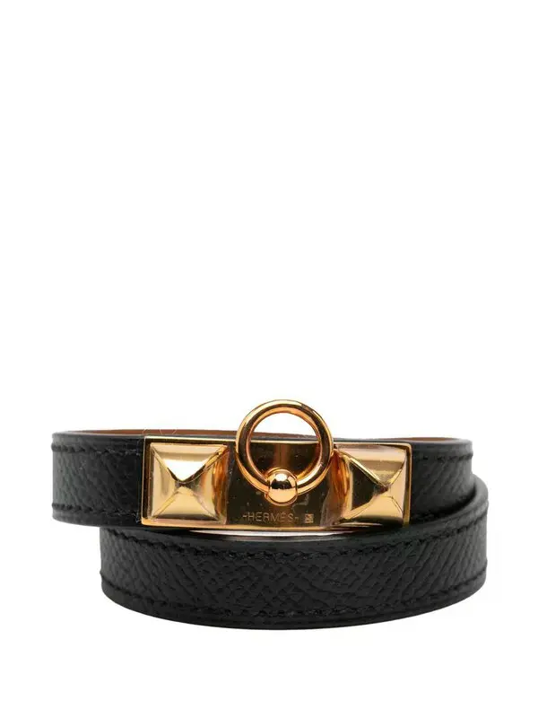 Hermès Epsom Rivale Double Tour Bracelet - Black