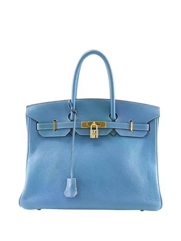 Hermès 2003 Clemence Birkin Retourne 35 Handbag - Blue