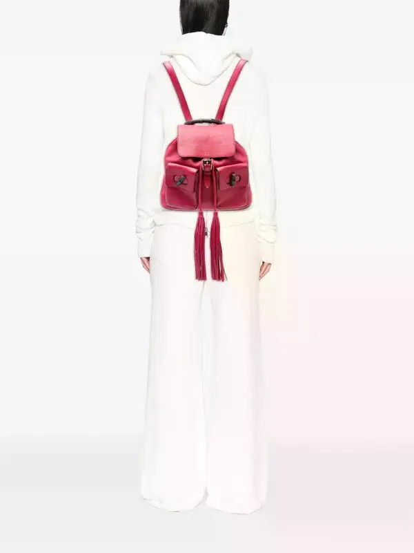 Gucci Leather Bamboo Tassel Backpack - Pink