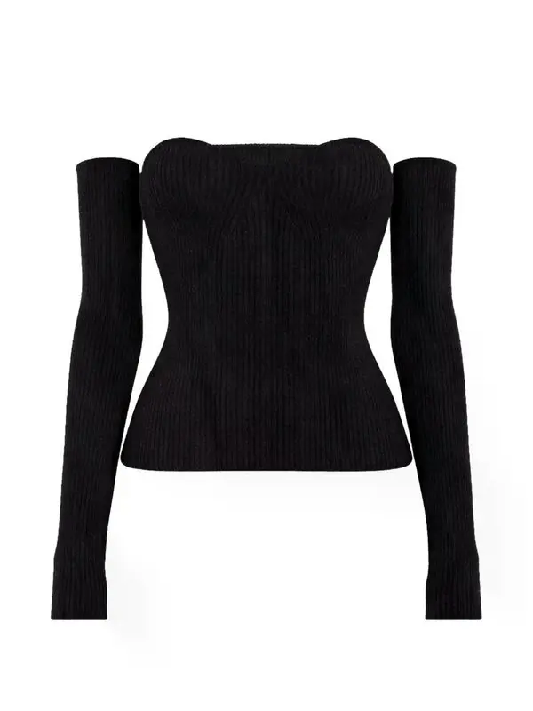 Wardrobe.NYC Off-shoulder Ribbed Top