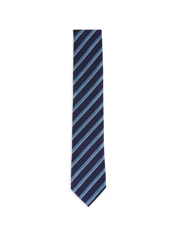Zegna Striped Neck Tie - Blue