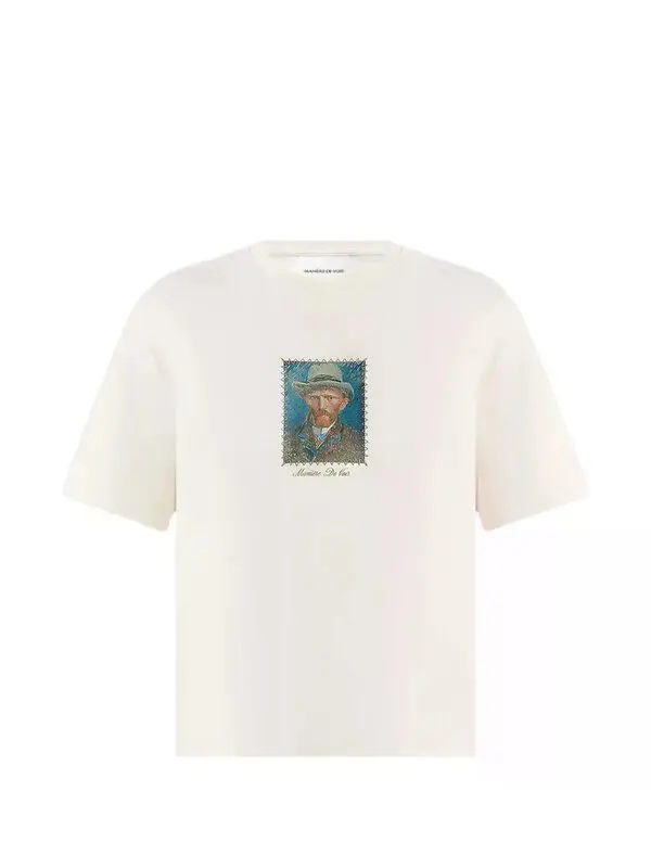 Manière De Voir Anders Blossoms-print T-shirt - Neutrals