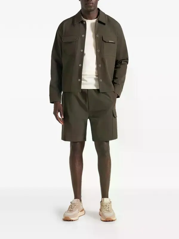 Manière De Voir Technical Cargo Shorts With Drawstring Waistband - Green