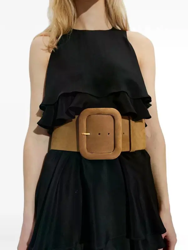 AMI Paris Square-buckle Leather Belt