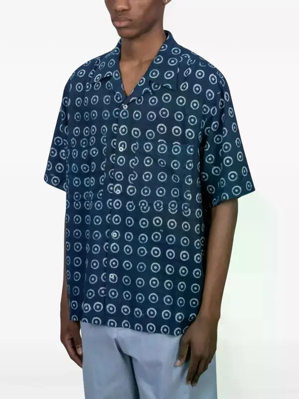 Universal Works Patterned Camper-collar Shirt - Blue