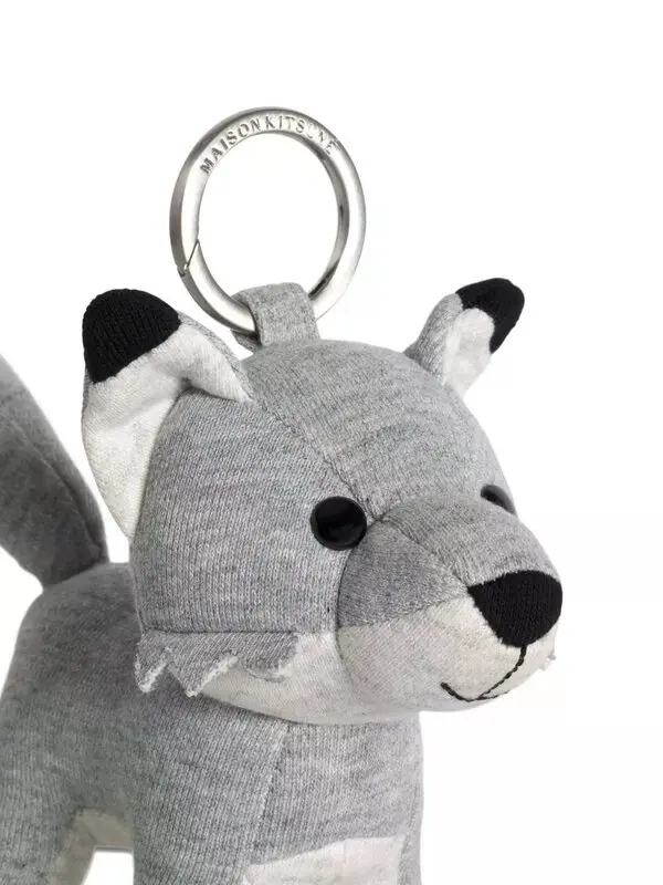 Maison Kitsuné Fox Keyring - Grey