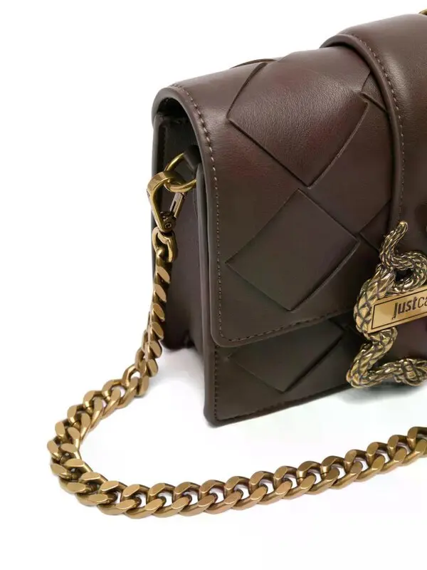 Just Cavalli Woven Snake Satchel