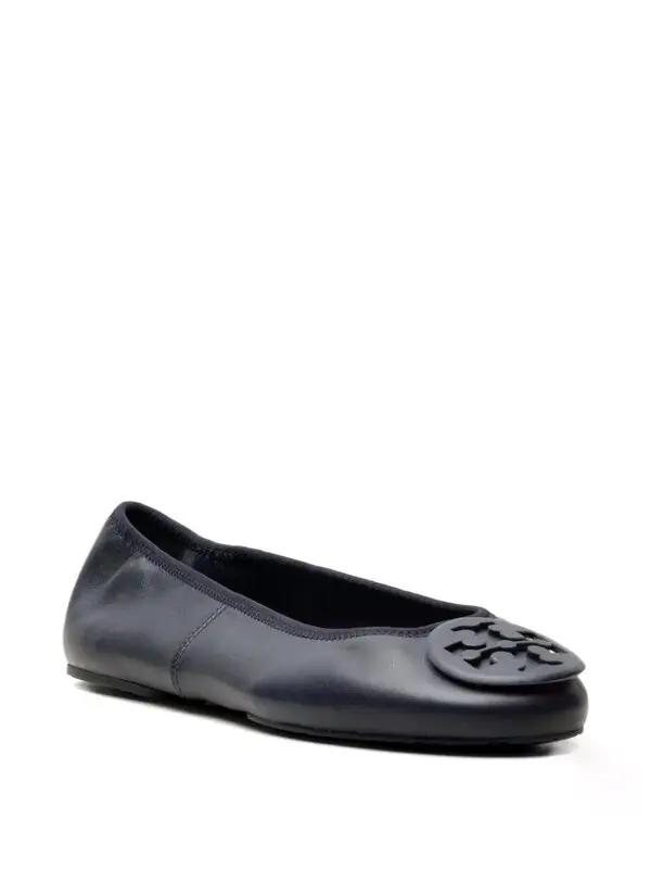 Tory Burch Reva Logo-plaque Ballet Flats In Nappa Leather
