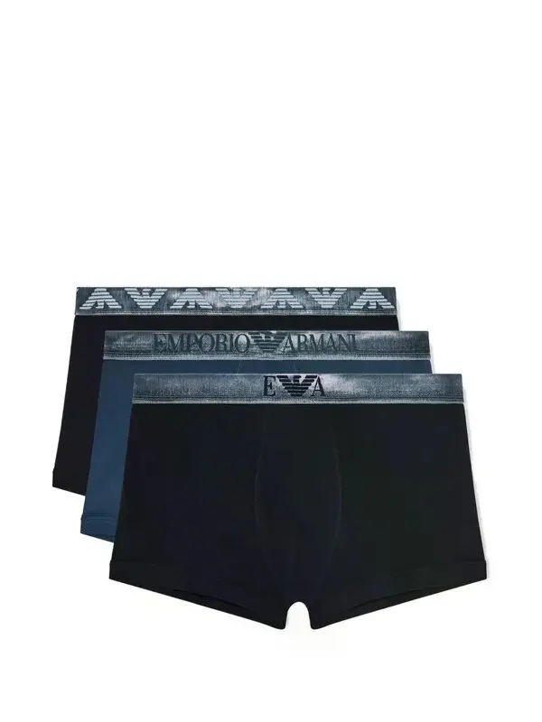 Emporio Armani Logo-detail Boxers - Blue