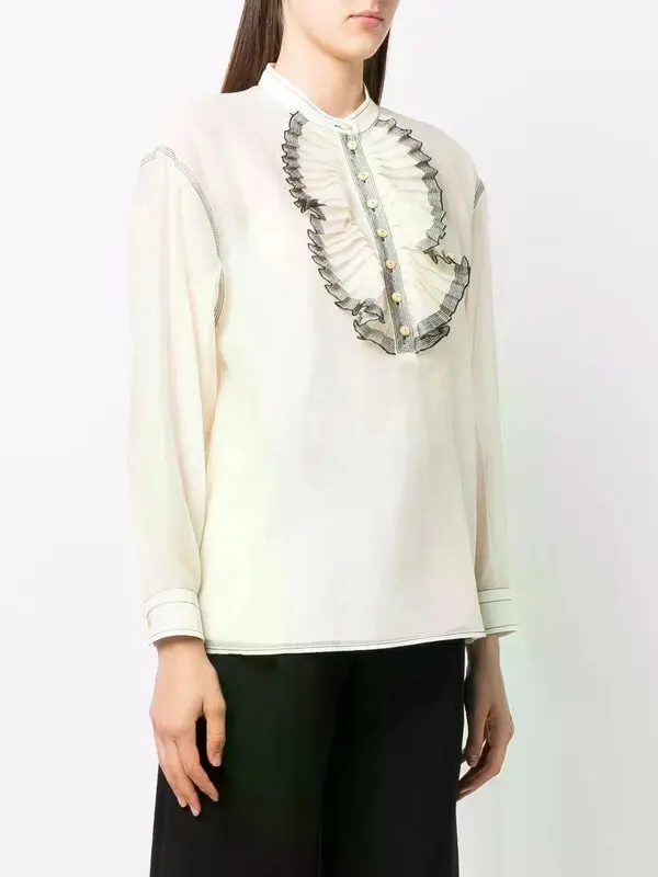 Tory Burch Ruffle-trim Long-sleeved Blouse