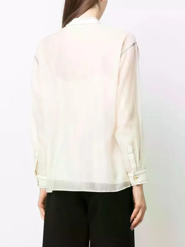 Tory Burch Ruffle-trim Long-sleeved Blouse