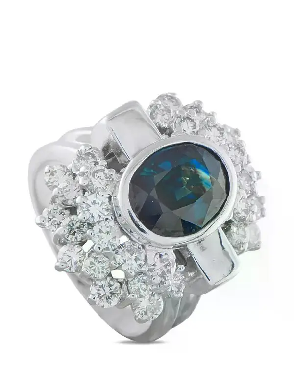 LB EXCLUSIVE Diamond And Sapphire Ring - Silver