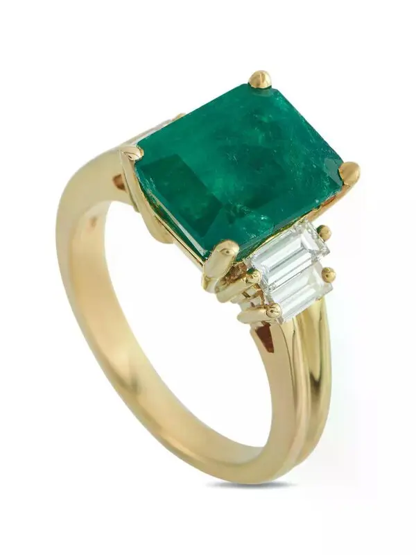 LB EXCLUSIVE Diamond And Emerald Ring - Gold