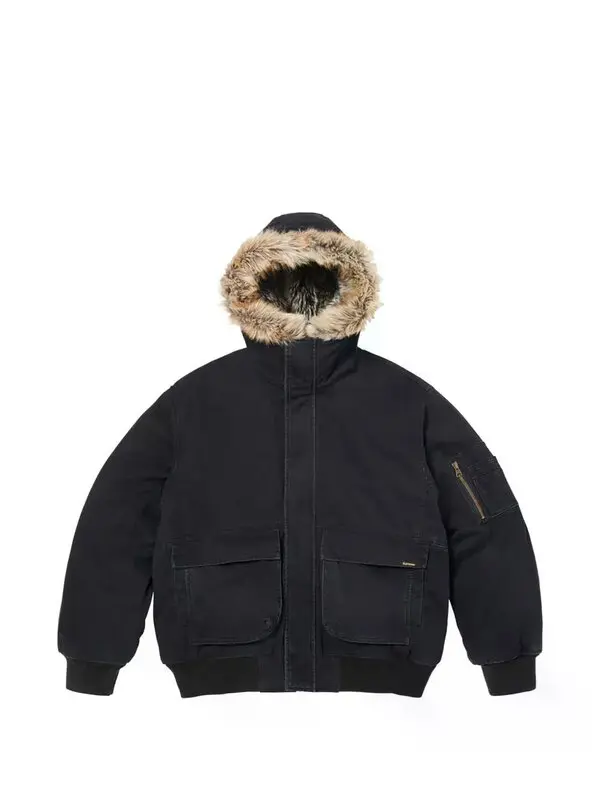 Supreme Hooded Zip-up Jacket - Black