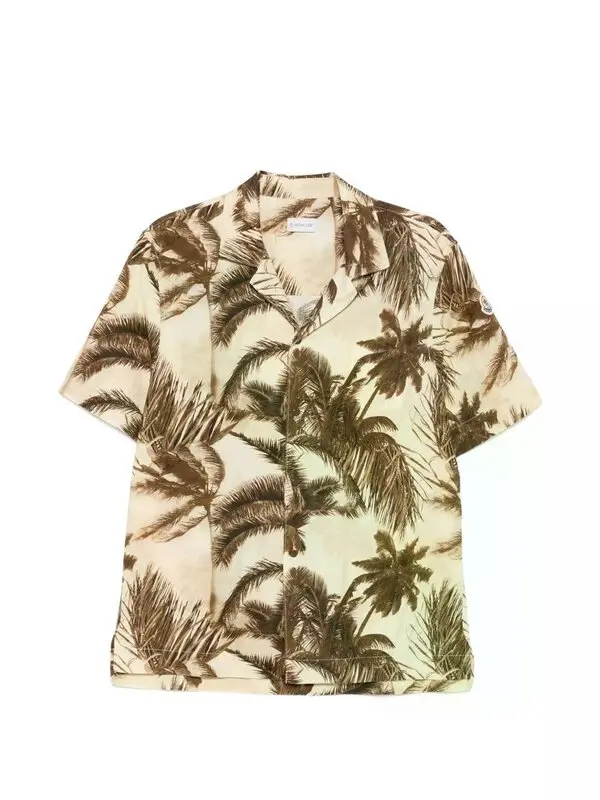 Moncler Palm Leaf Print Shirt - Neutrals