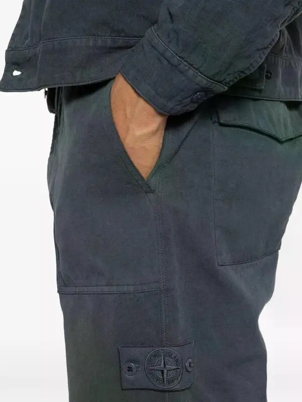Stone Island Cotton Cargo Trousers - Blue