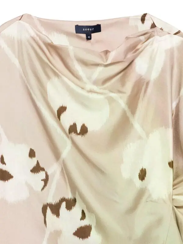 Soeur Floral Draped Blouse