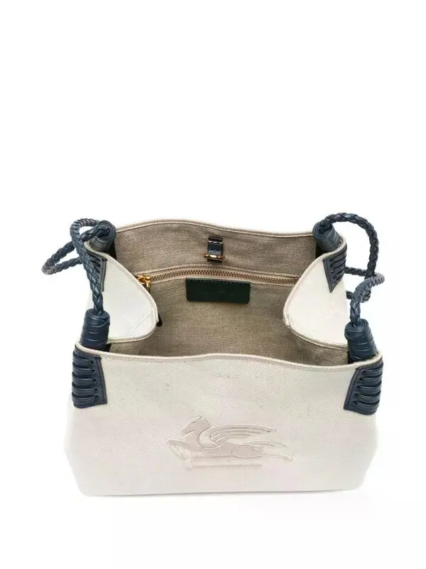 Etro Logo Braided Shoulder Bag - Neutrals