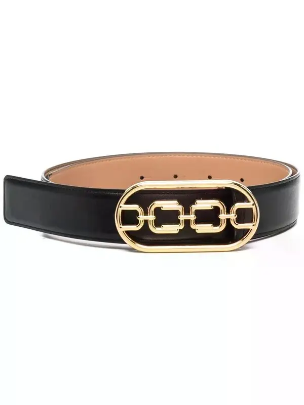 Elisabetta Franchi Chain-link Buckle Belt - Black