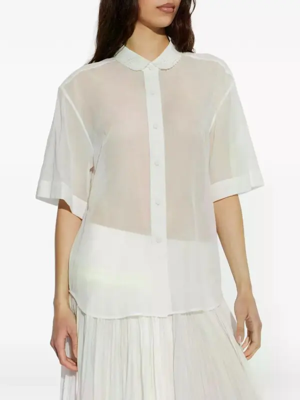 RÓHE Short Sleeve Shirt With Peter Pan Collar