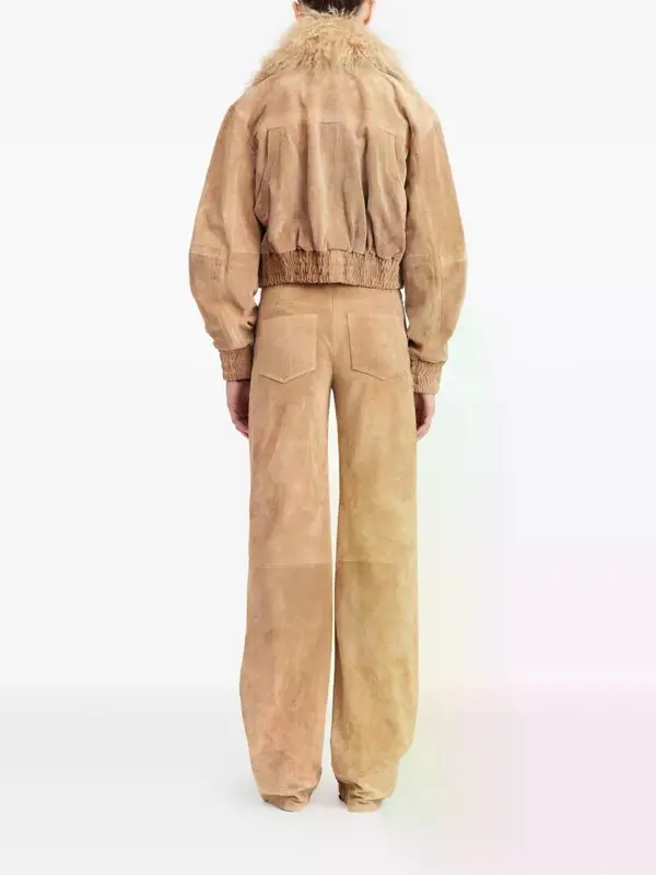 16Arlington Cie Fur-collar Suede Jacket - Neutrals