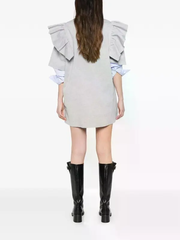 Miu Miu Ruffled Dress With Logo Detail