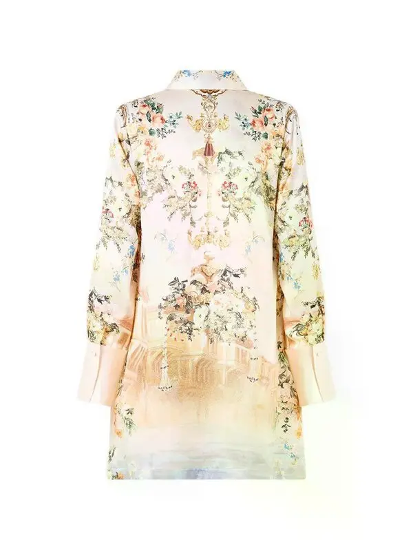 Camilla Floral-print Mini Shirt Dress