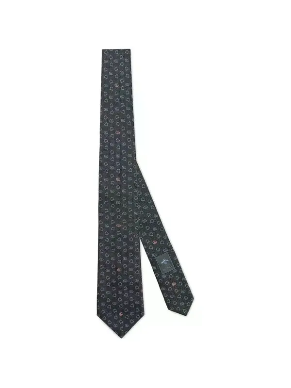 Gucci Gg Logo-pattern Standard Tie - Black