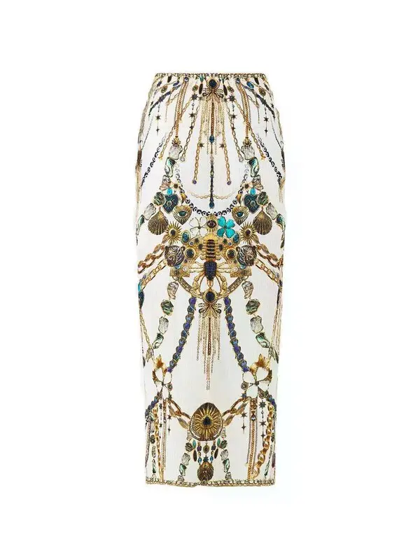 Camilla Tie-front Midi Skirt