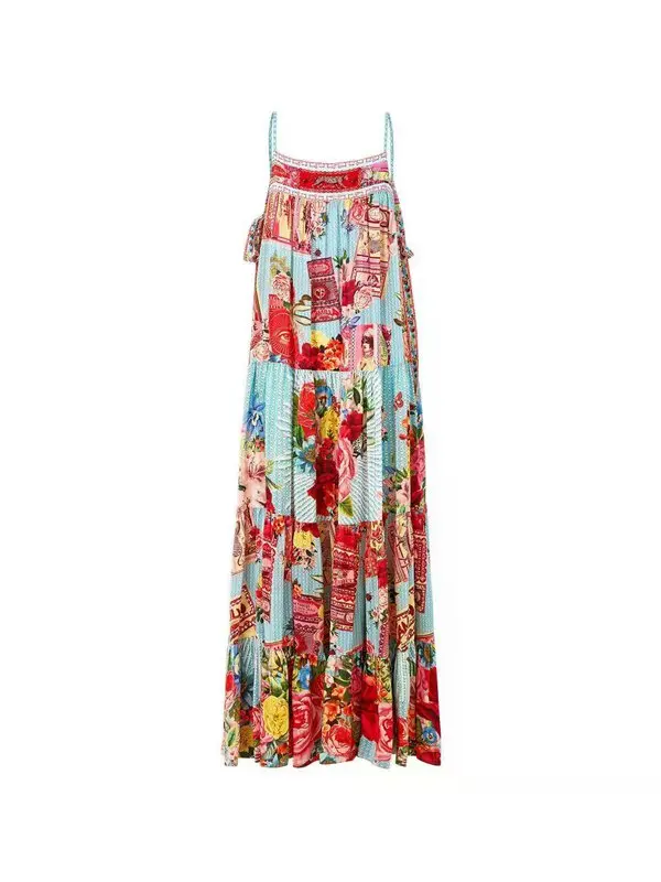 Camilla Bow-detailed Maxi Dress - Blue