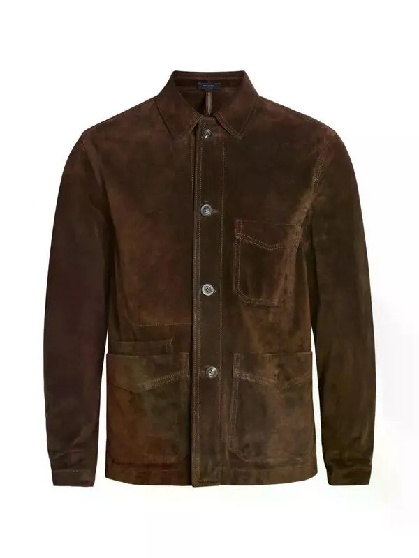 DRAKE'S Leather Front-pocket Jacket