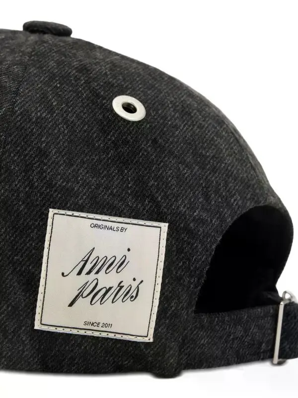 AMI Paris Denim Baseball Cap - Grey