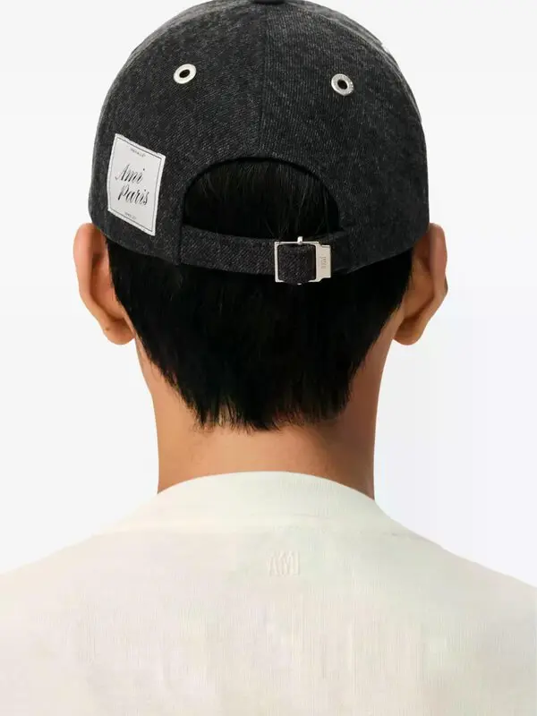 AMI Paris Denim Baseball Cap - Grey