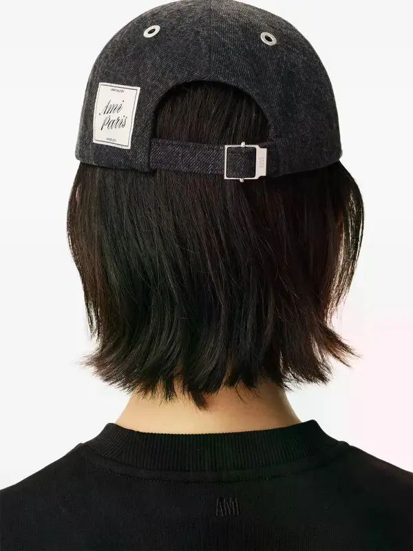 AMI Paris Denim Baseball Cap - Grey