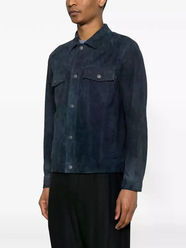 Canali Suede Buttoned Pocket Jacket